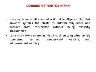 Artificial neural networks | PPTX