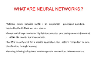 Artificial neural networks | PPTX
