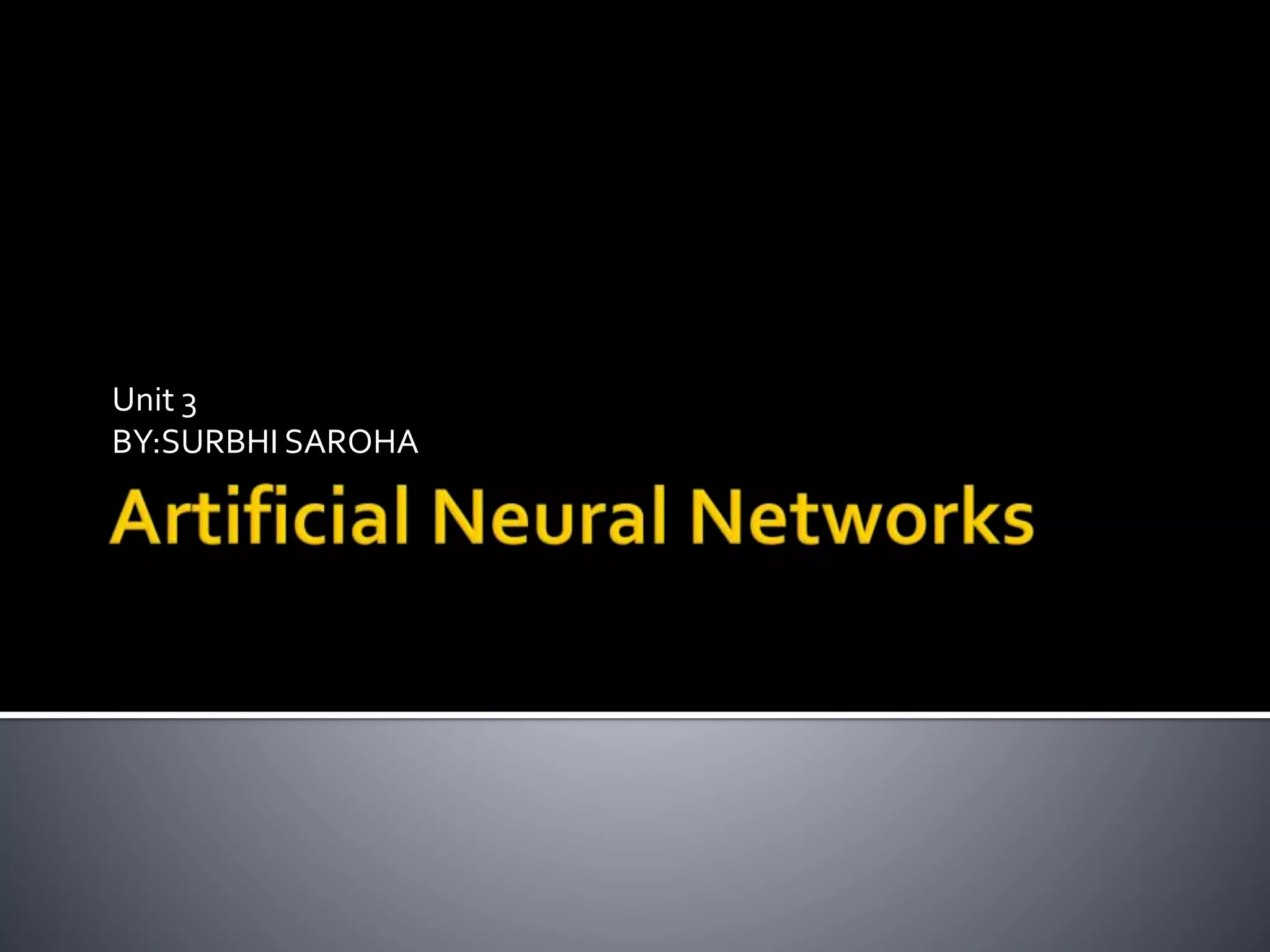 Artificial neural networks(AI UNIT 3) | PPT