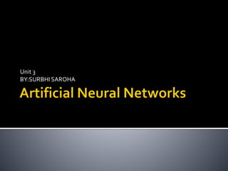 Artificial neural networks(AI UNIT 3) | PPT
