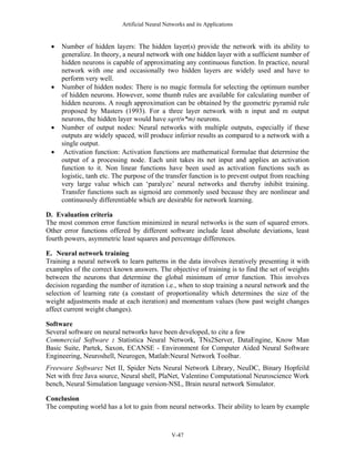 Artificial neural networks and its application | PDF