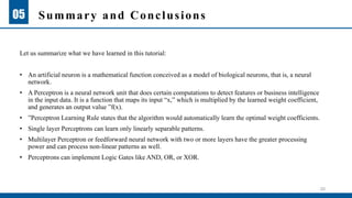 Artificial Neural Networks (ANNs) focusing on the perceptron Algorithm.pptx