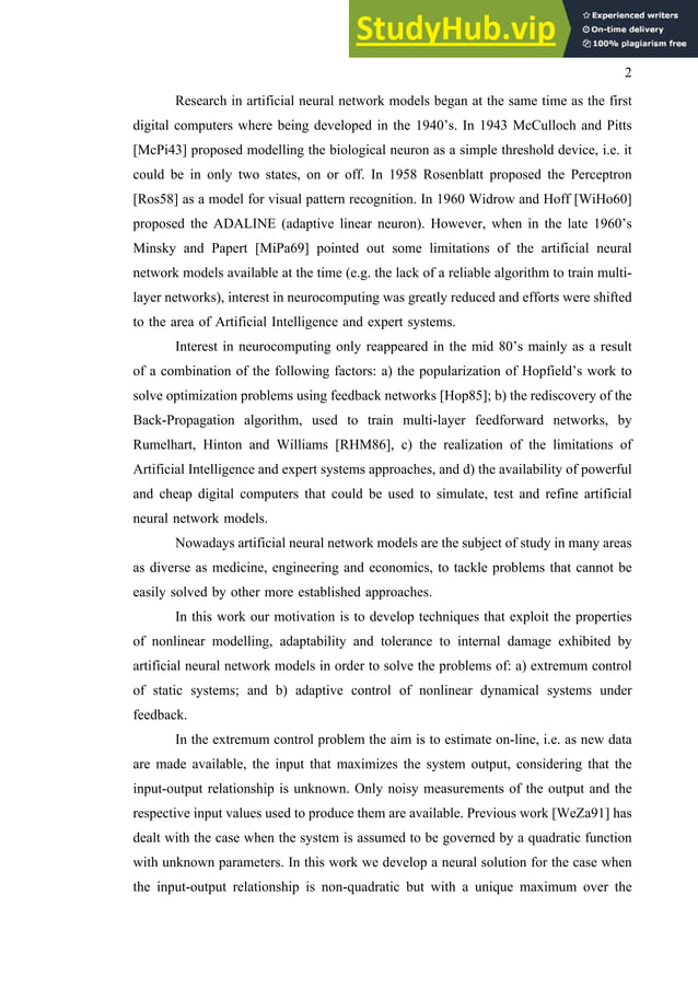 Artificial Neural Networks In Control And Optimization | PDF