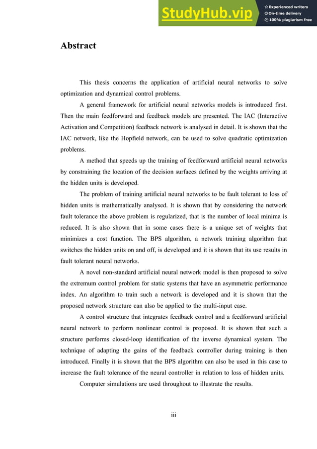 Artificial Neural Networks In Control And Optimization | PDF