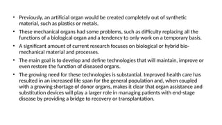 Introduction to Artificial Organs and its function.pptx