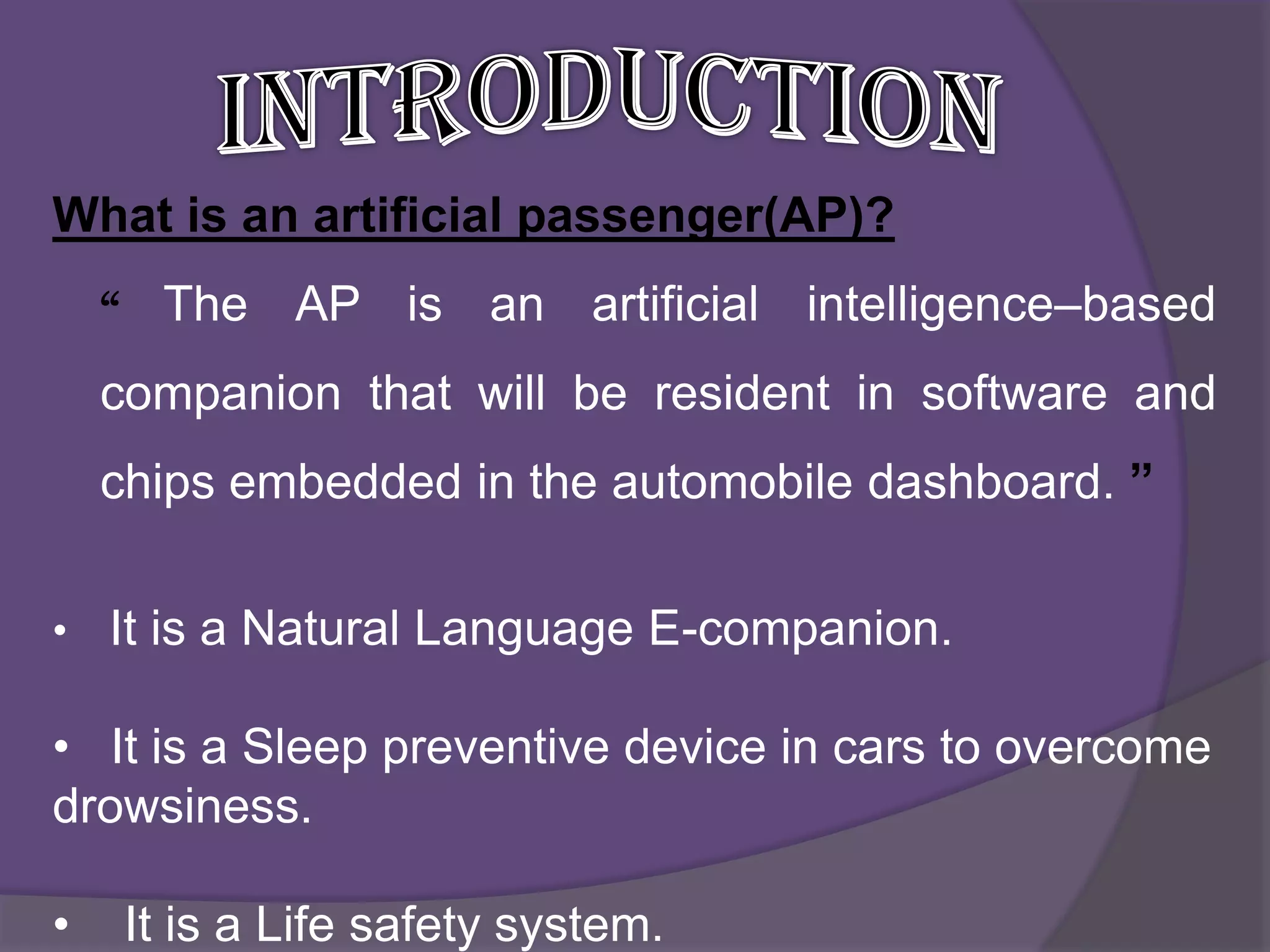 Artificialpassenger | PPTX
