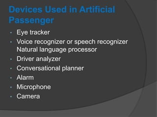 Artificial passenger | PPTX