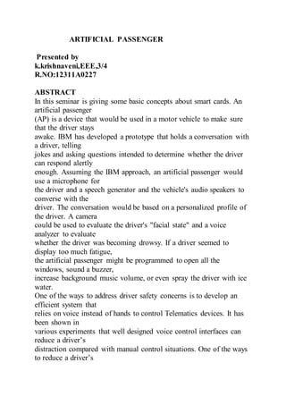 Artificial passenger ieee format | PDF