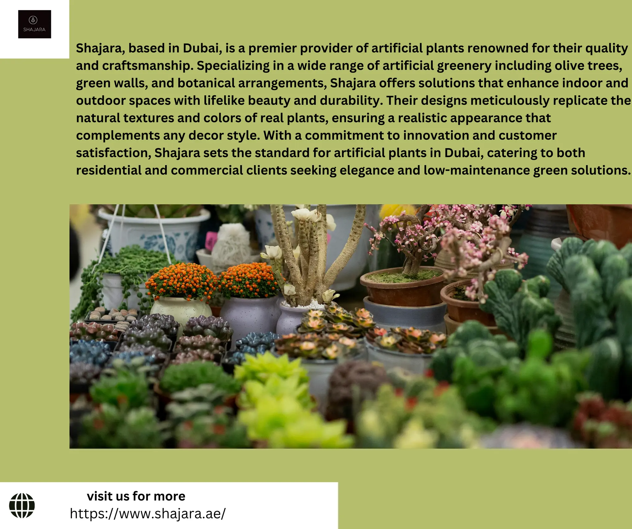 Luxury Artificial Plants Dubai | Plants in KSA, UAE | Shajara | PPT