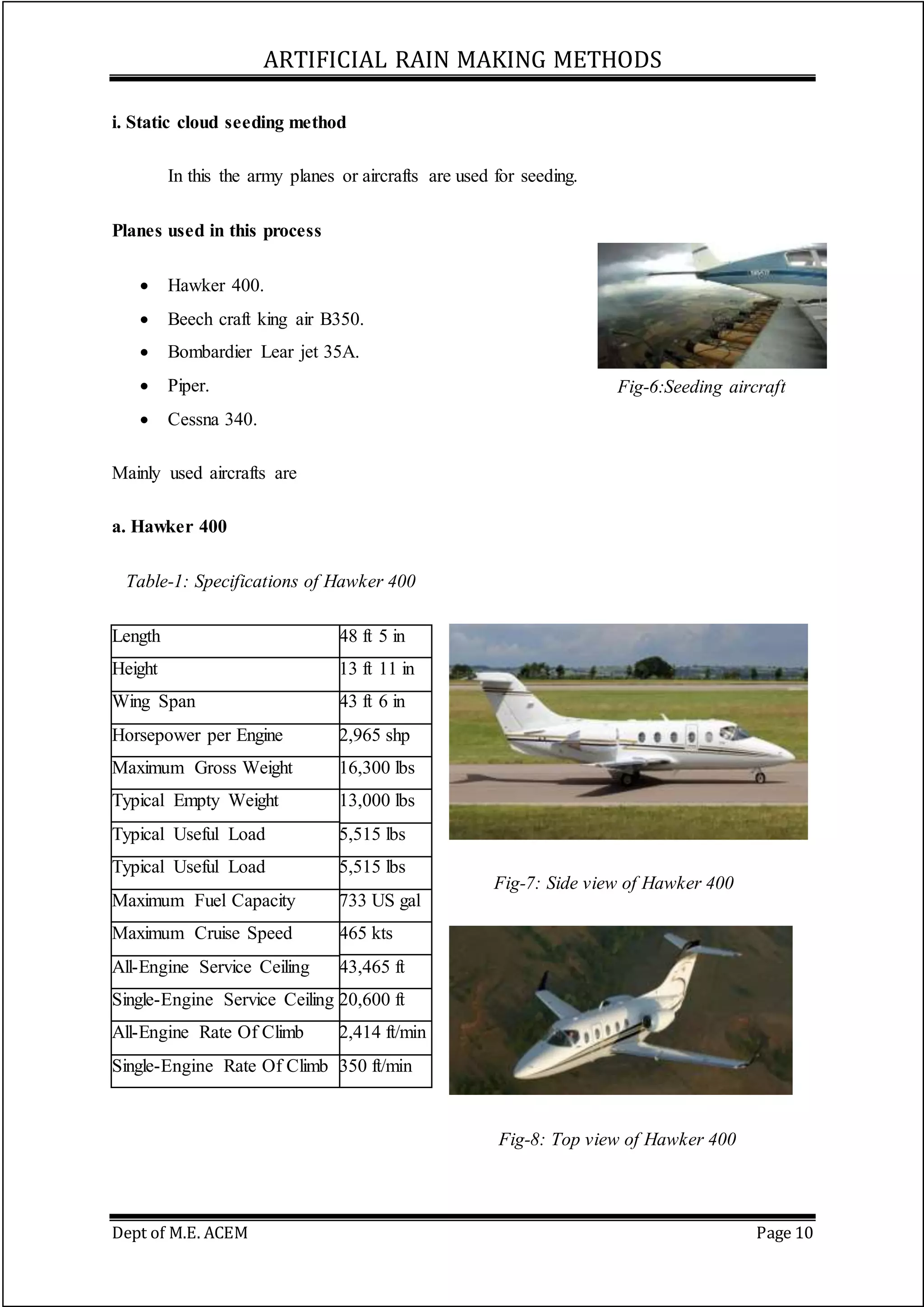 Artificial rain making methods seminor report | DOCX
