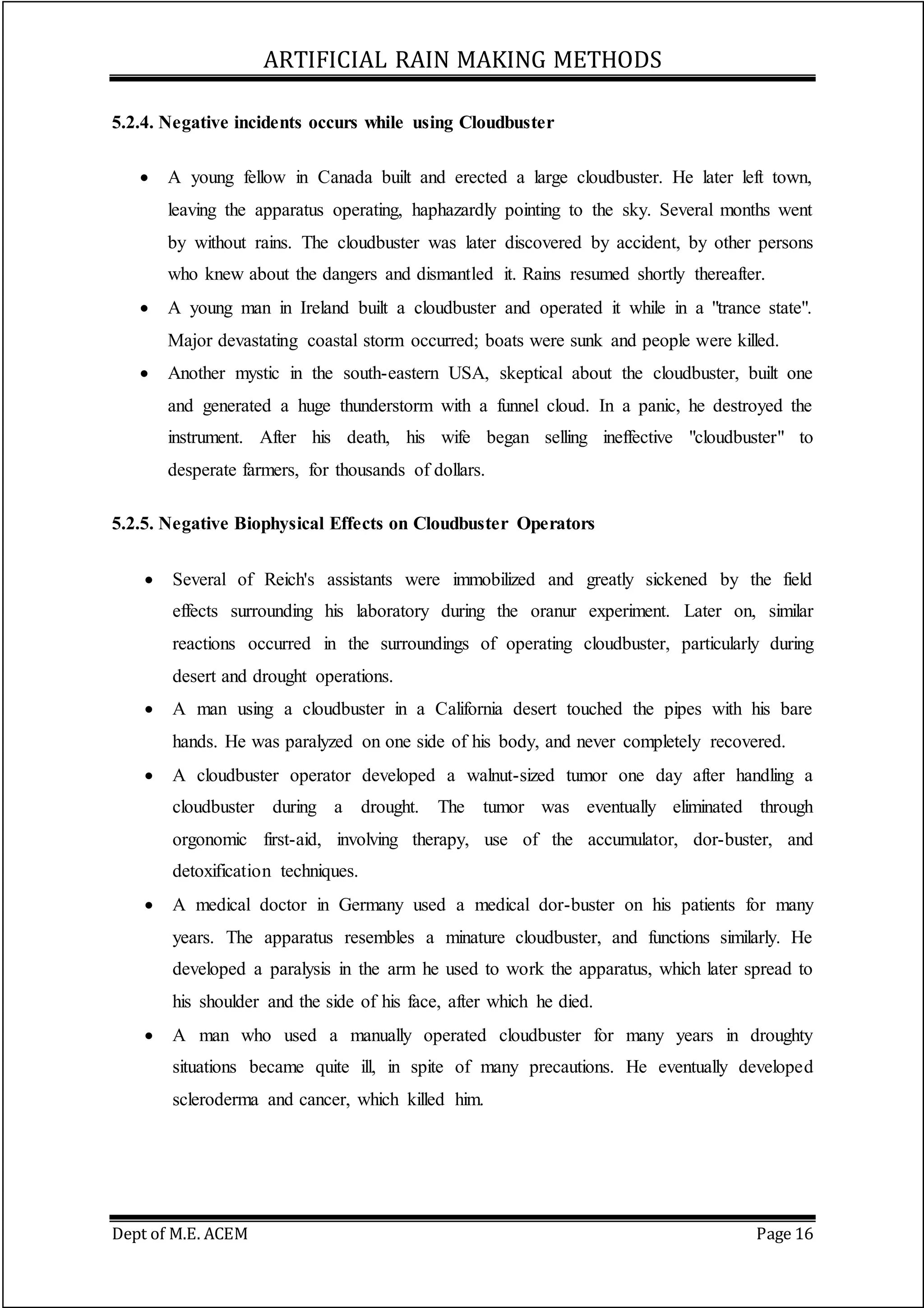 Artificial rain making methods seminor report | DOCX