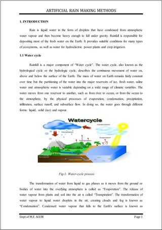 Artificial rain making methods seminor report | DOCX