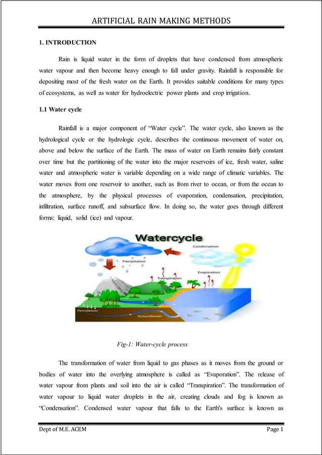 Artificial rain making methods seminor report | PDF