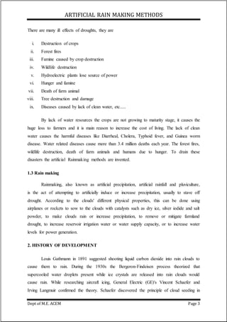 Artificial rain making methods seminor report | DOCX