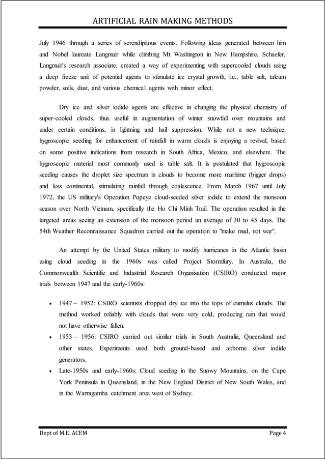 Artificial rain making methods seminor report | DOCX | Agriculture ...