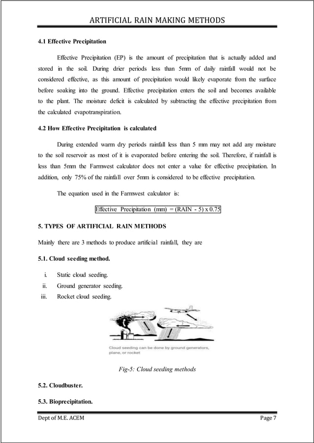 Artificial rain making methods seminor report | DOCX | Agriculture ...