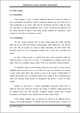 Artificial rain making methods seminor report | DOCX