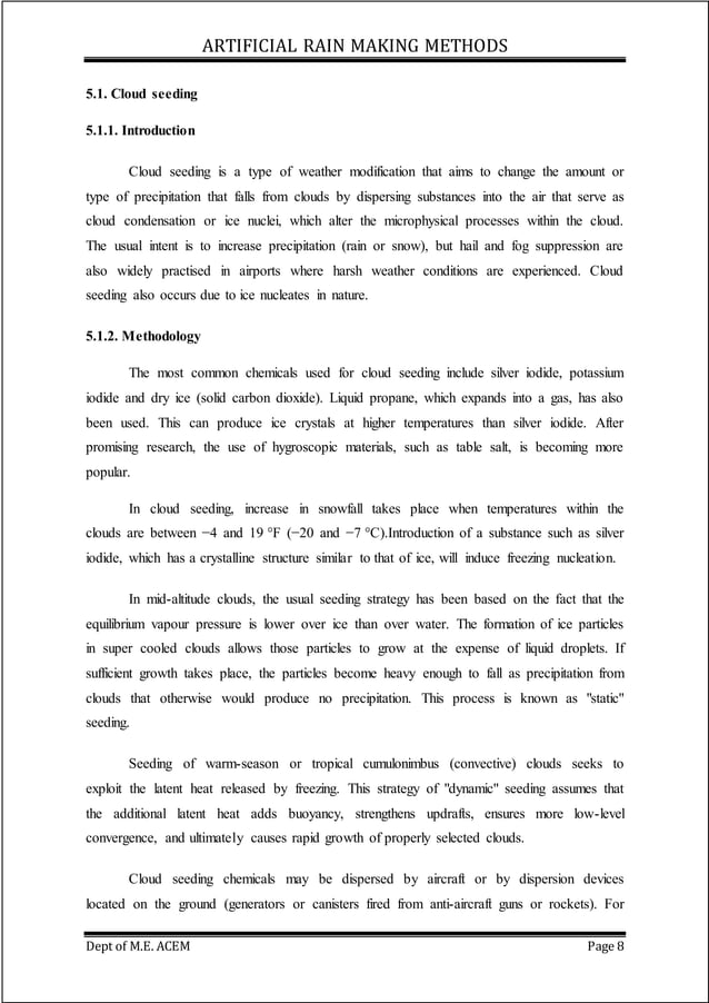 Artificial rain making methods seminor report | DOCX | Agriculture ...