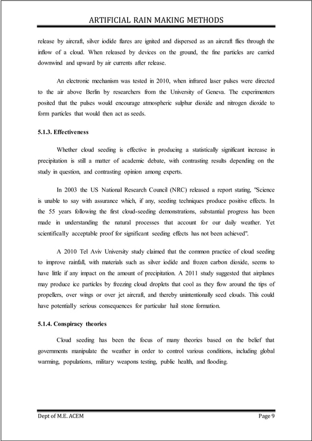 Artificial rain making methods seminor report | DOCX | Agriculture ...