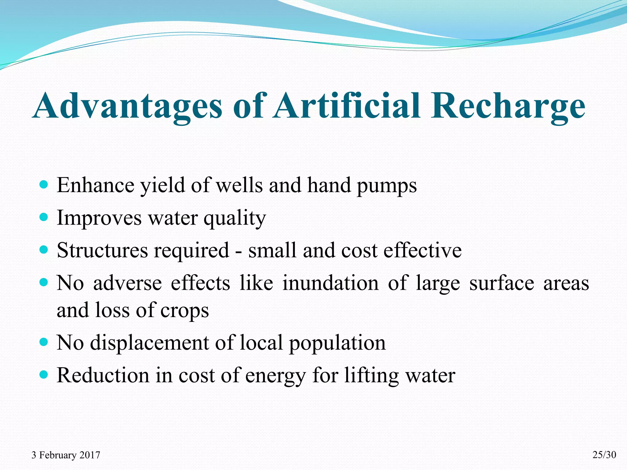 Artificial recharge of groundwater | PPTX