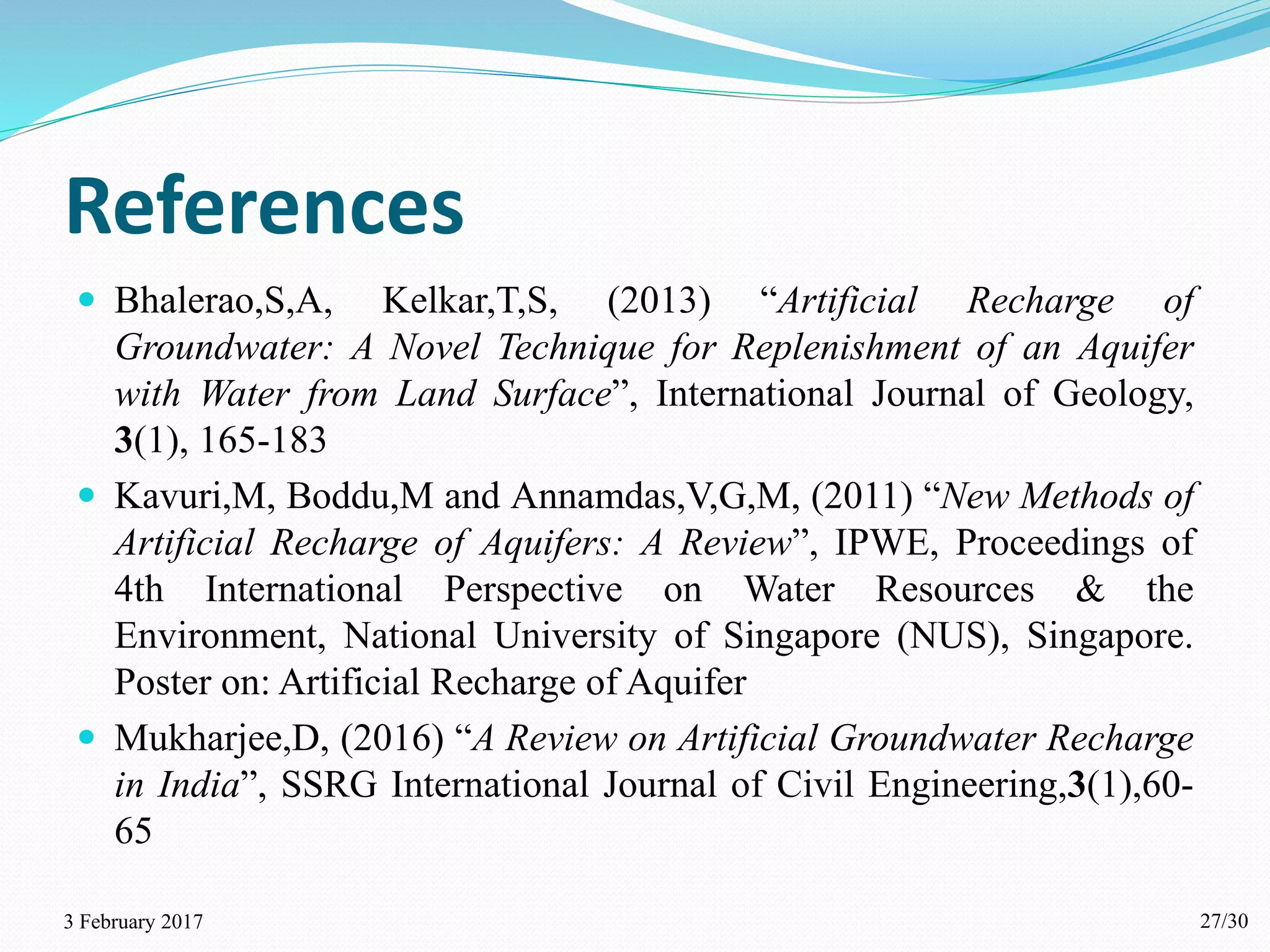 Artificial Recharge Of Groundwater Pptx Geology Science