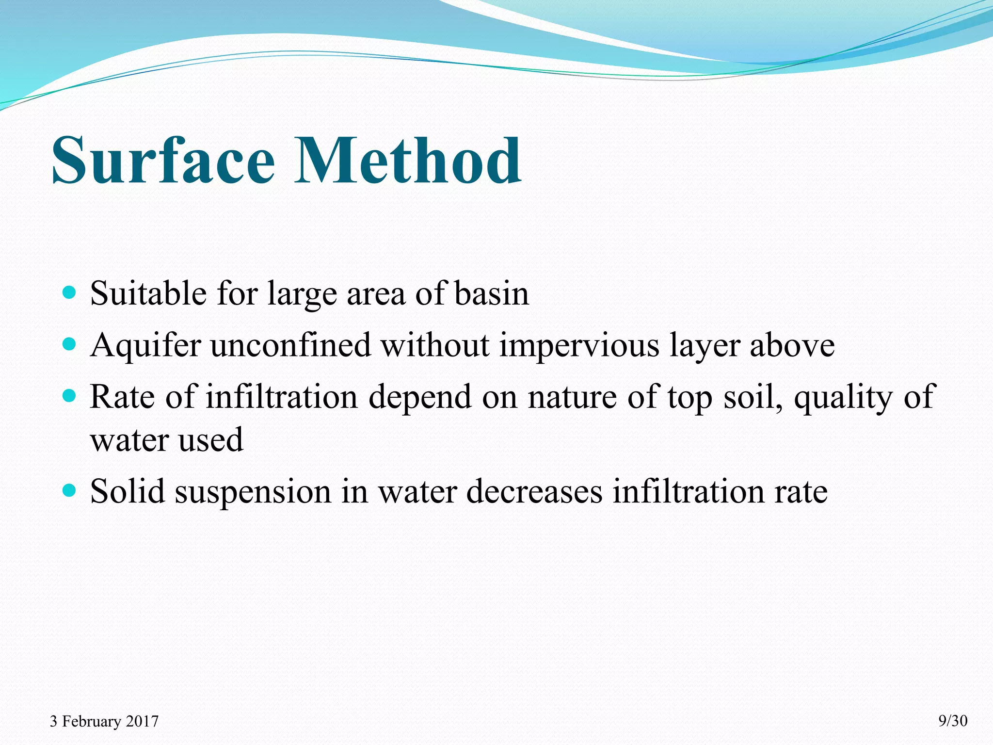 Artificial recharge of groundwater | PPTX