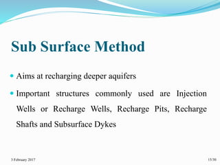 Artificial recharge of groundwater | PPTX