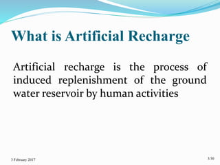 Artificial recharge of groundwater | PPTX