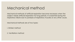 artificial respiration artificial respiration physiology | PPTX
