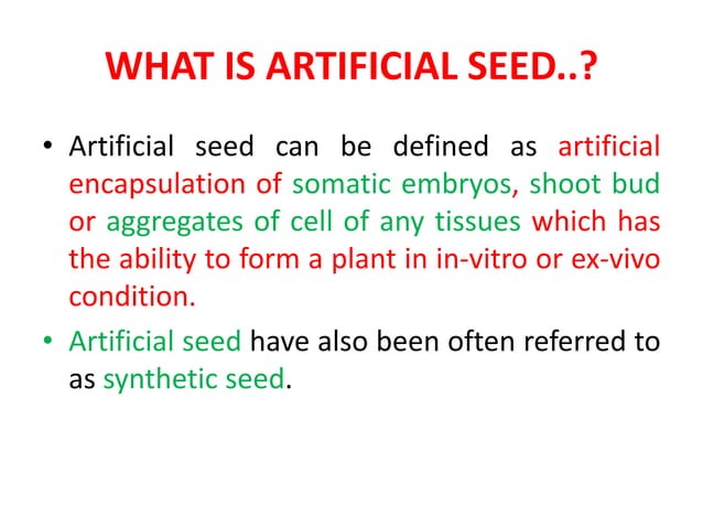Artificial seed | PPTX