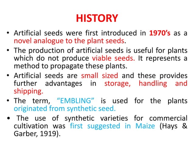 Artificial seed | PPTX
