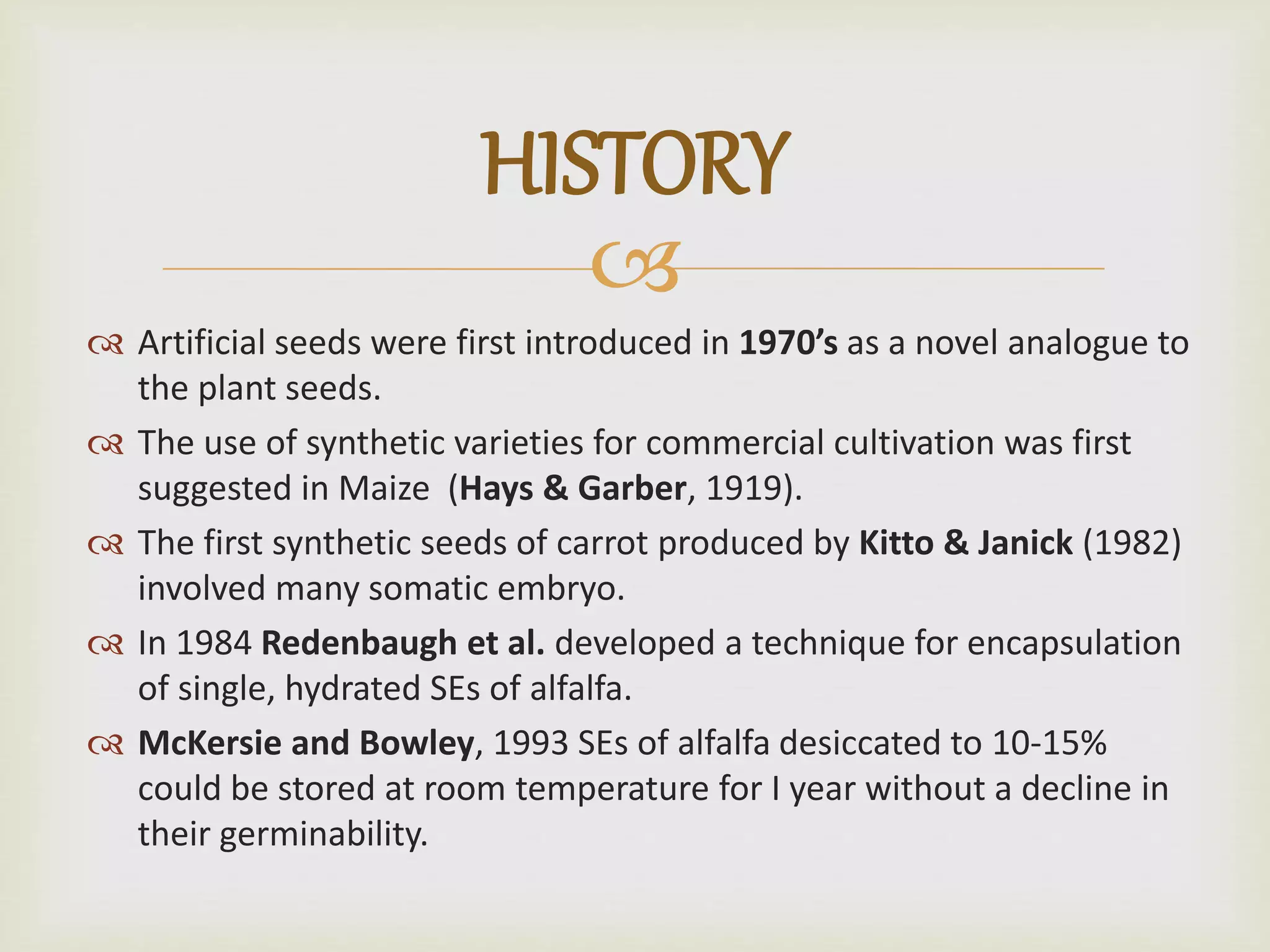 Artificial Seed - Definition, Types & Production | PPTX