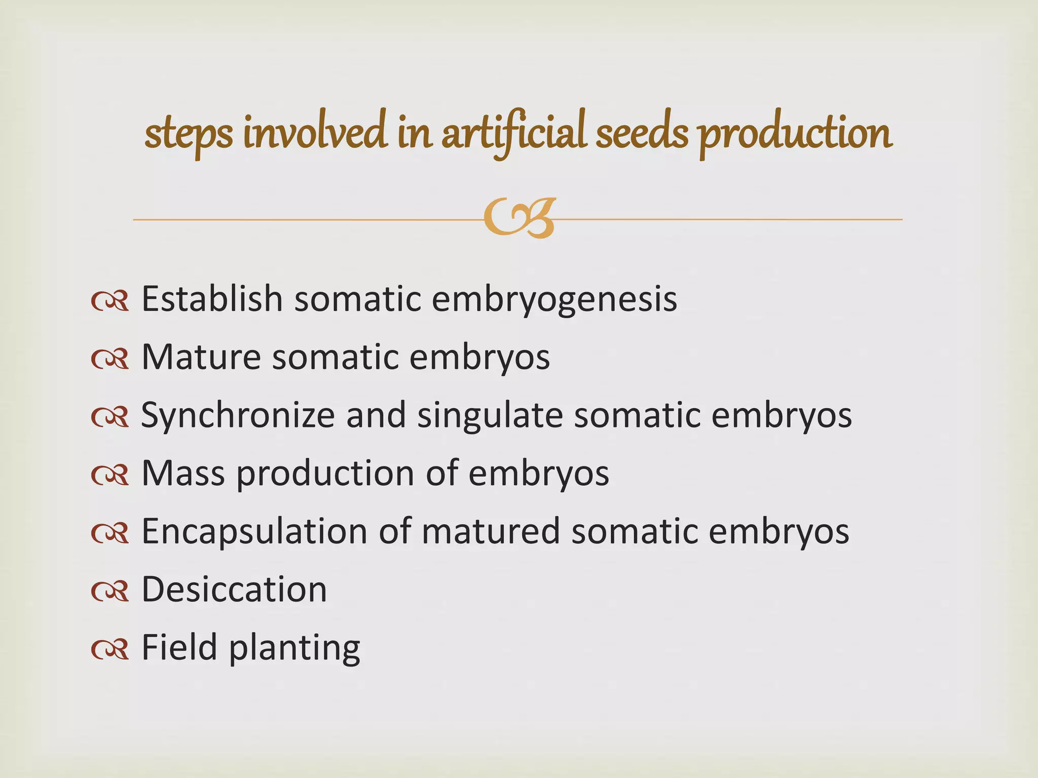 Artificial Seed - Definition, Types & Production | PPTX