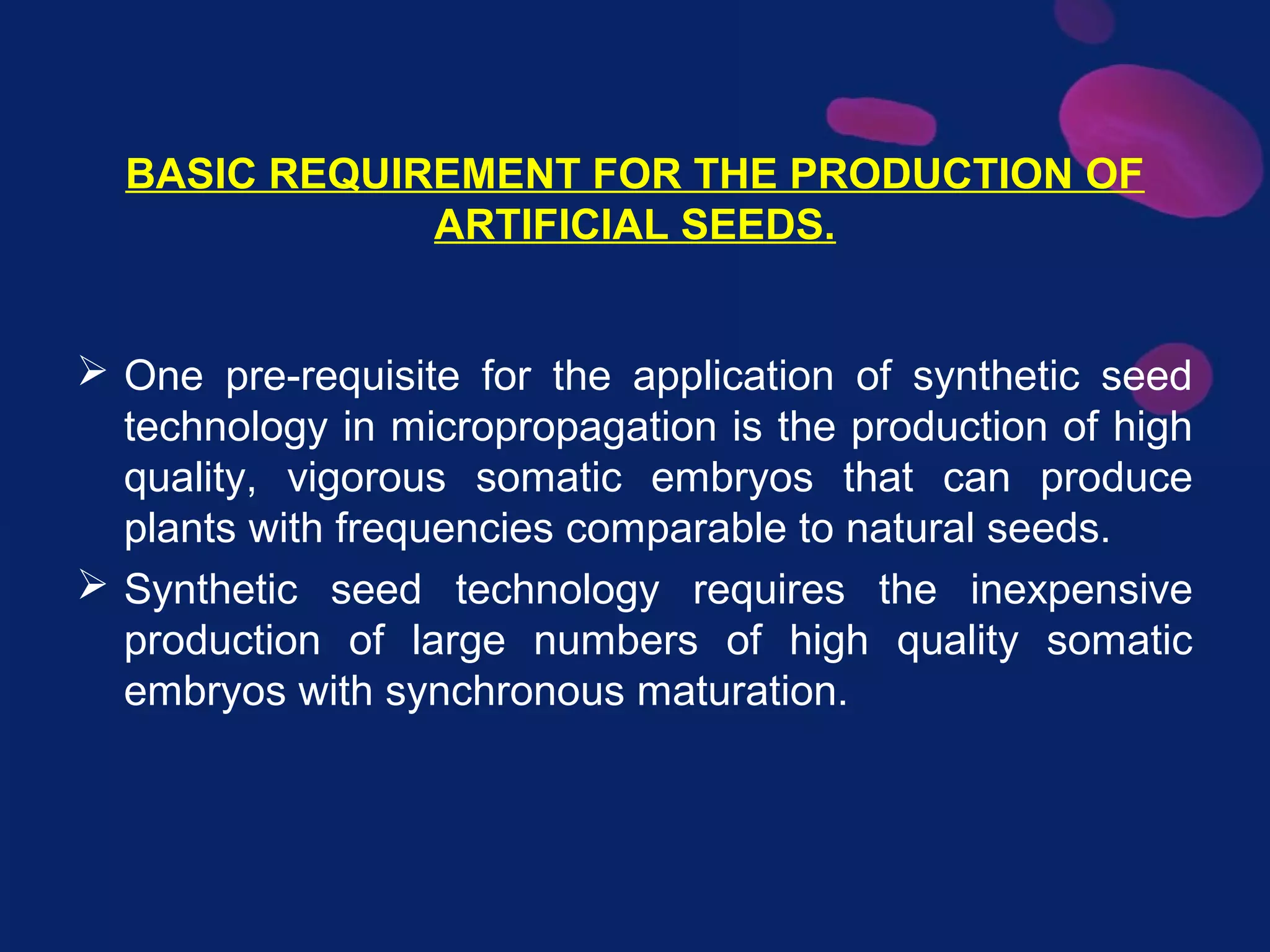 Artificial seed & and their application | PPT