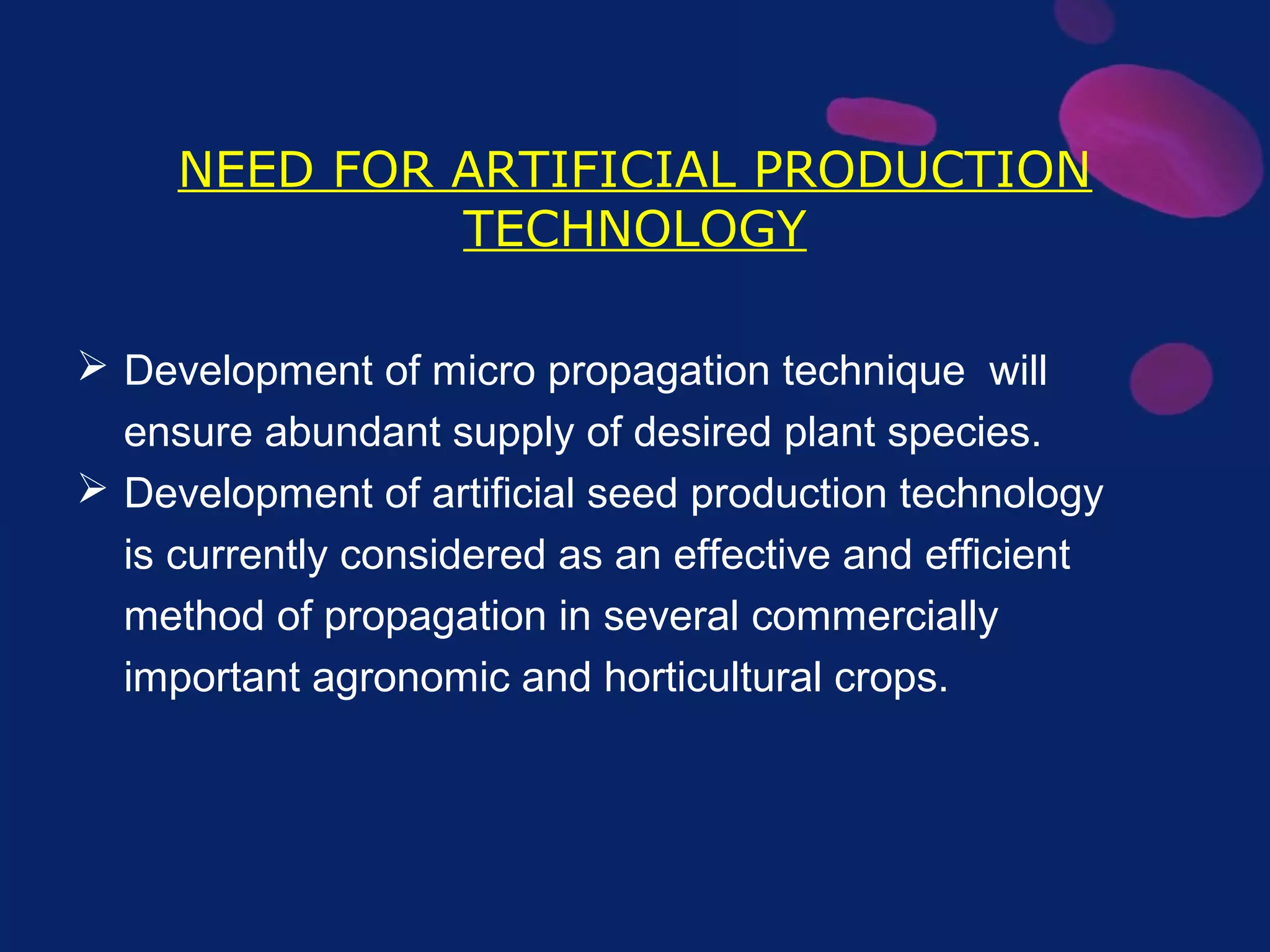 Artificial seed & and their application | PPT