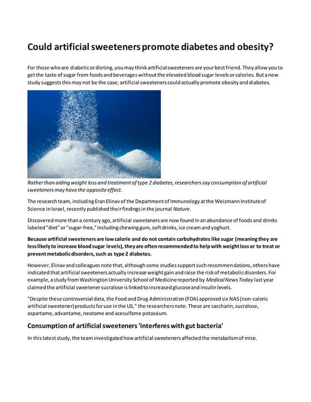 Artificial sweeteners reading | PDF Artificial sweeteners reading | PDF