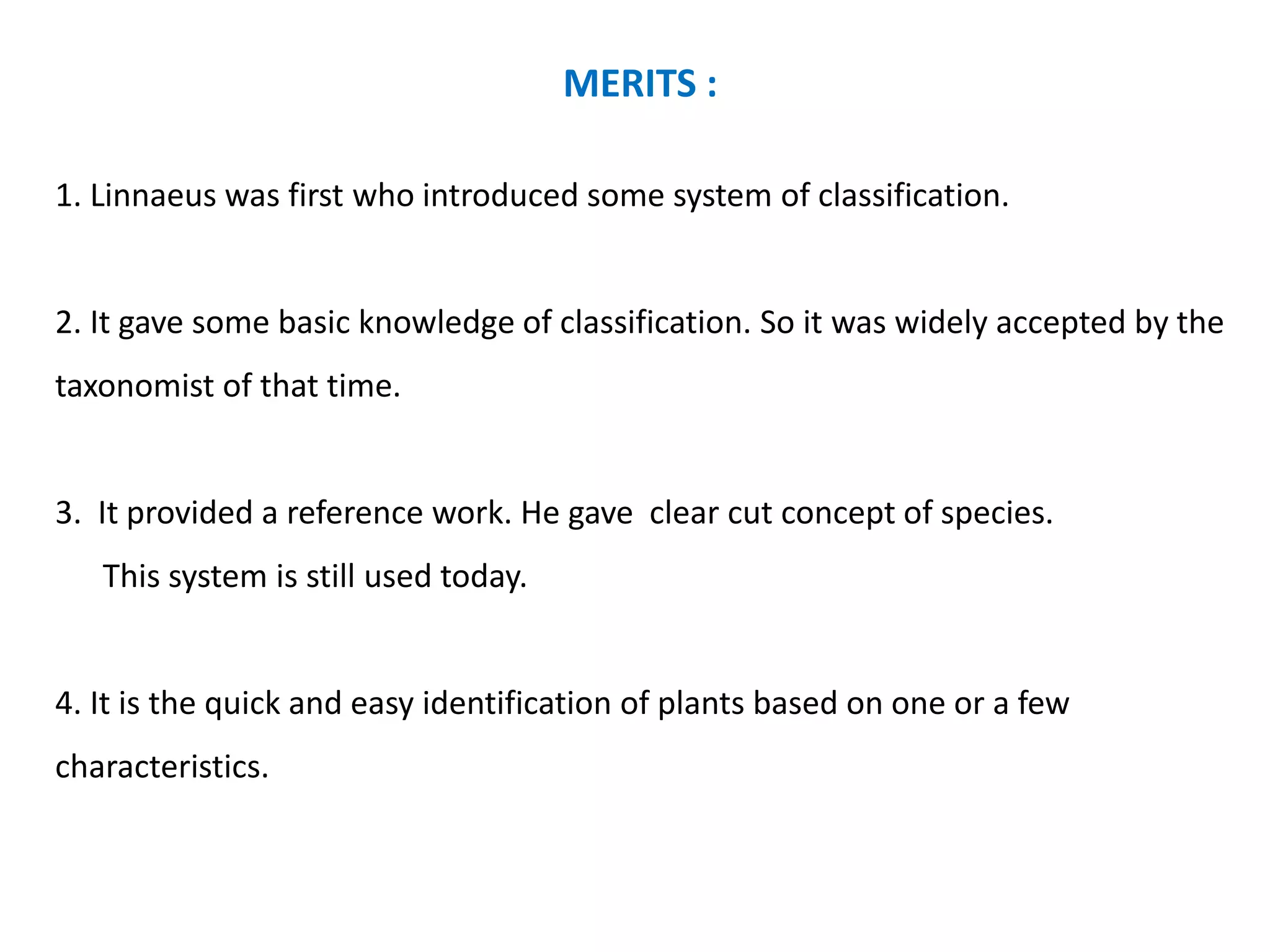 Artificial system of classification | PPTX