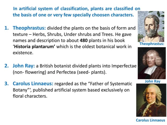 Artificial System Of Classification Ppt