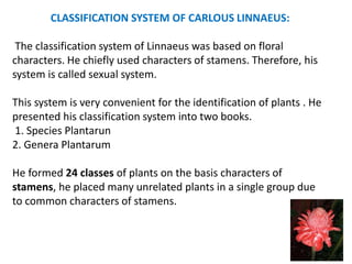 Artificial system of classification | PPTX
