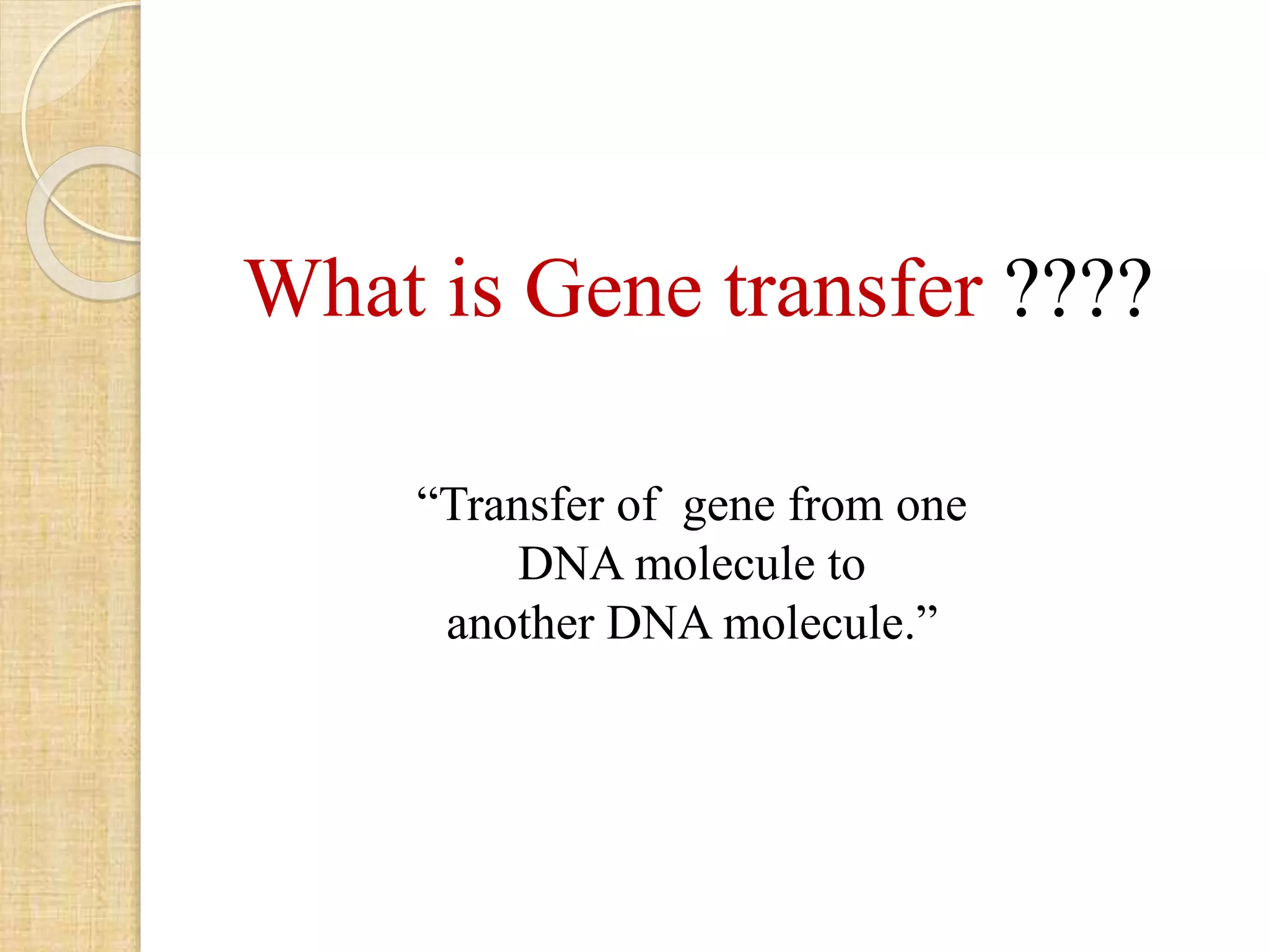 ARTIFICIAL VECTORLESS GENE TRANSFER METHODS | PPTX