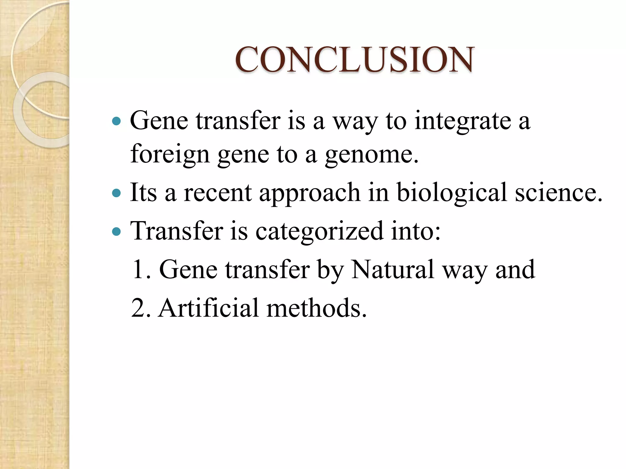 ARTIFICIAL VECTORLESS GENE TRANSFER METHODS | PPTX
