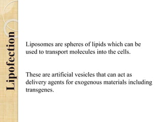 ARTIFICIAL VECTORLESS GENE TRANSFER METHODS | PPTX