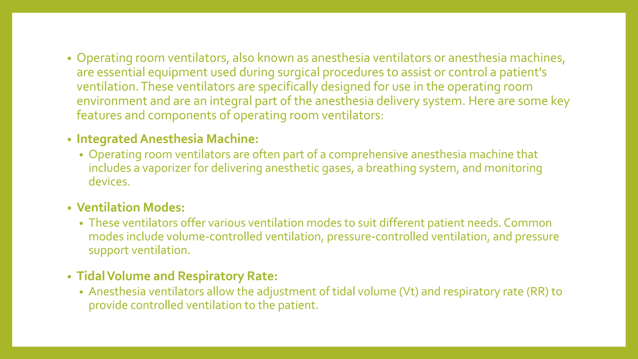 ARTIFICIAL VENTILATION- ventilator equip | PPTX
