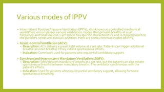 ARTIFICIAL VENTILATION- ventilator equip | PPTX