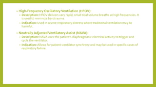 ARTIFICIAL VENTILATION- ventilator equip | PPTX