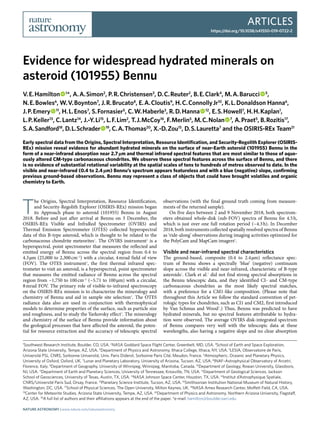 Evidence for widespread hydrated minerals on asteroid (101955) Bennu | PDF