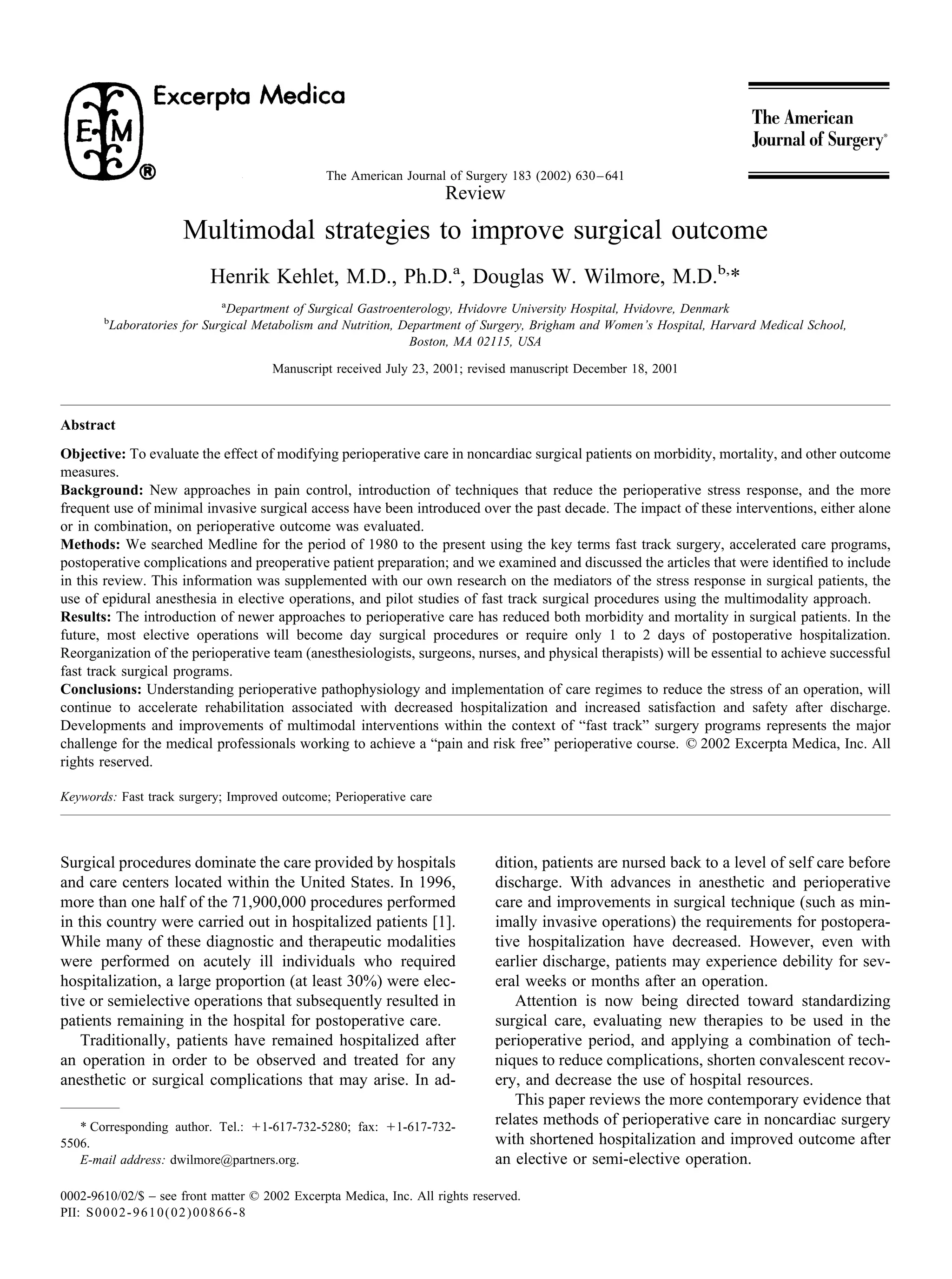 2002 Multimodal strategies to improve surgical outcome | PDF