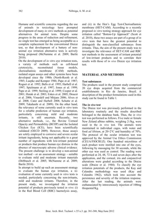 Determination of eye irritation potential of low-irritant products ...