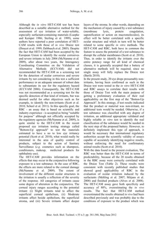 Determination of eye irritation potential of low-irritant products ...