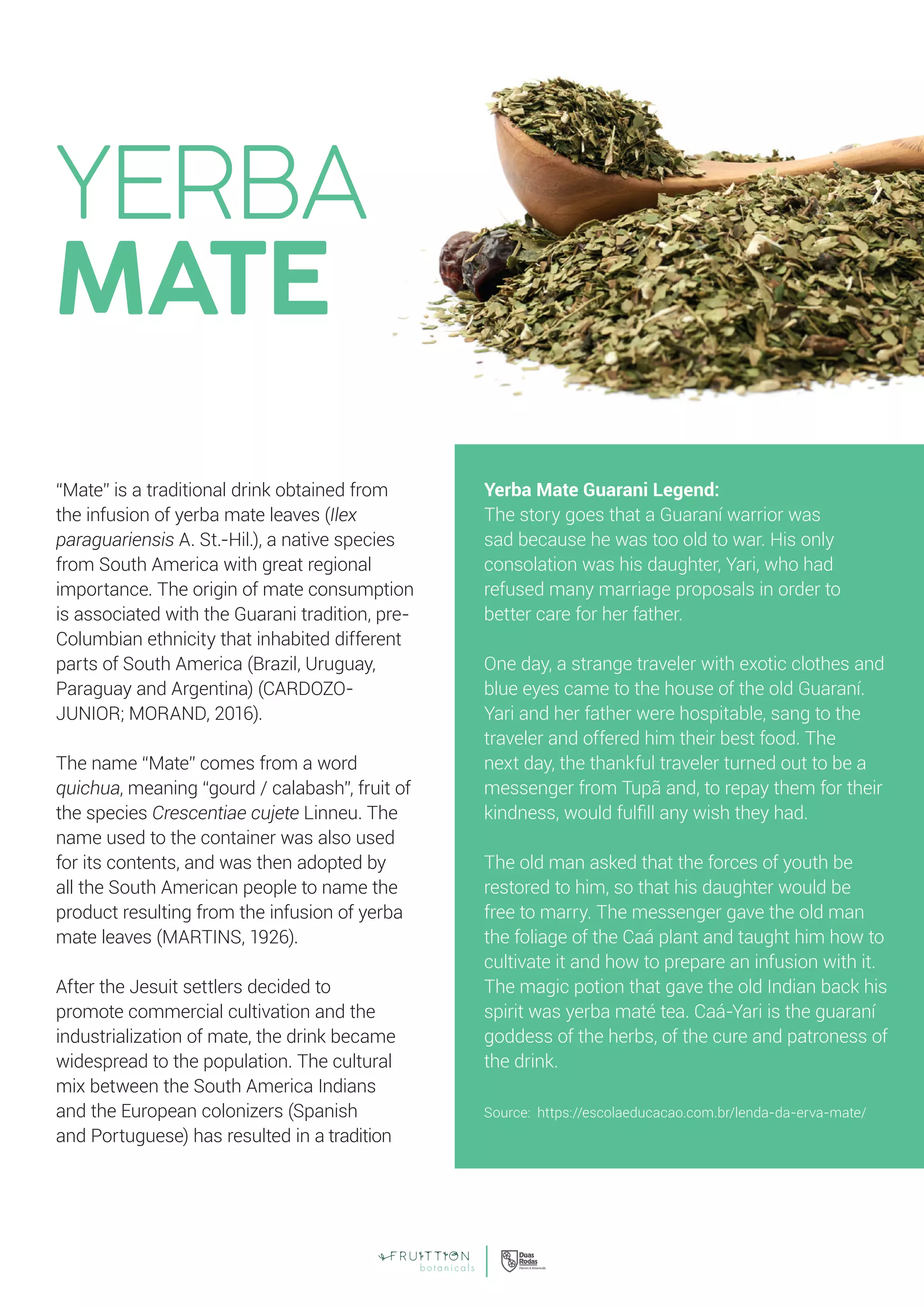 Yerba Mate | Duas Rodas Flavors & Botanicals | PDF
